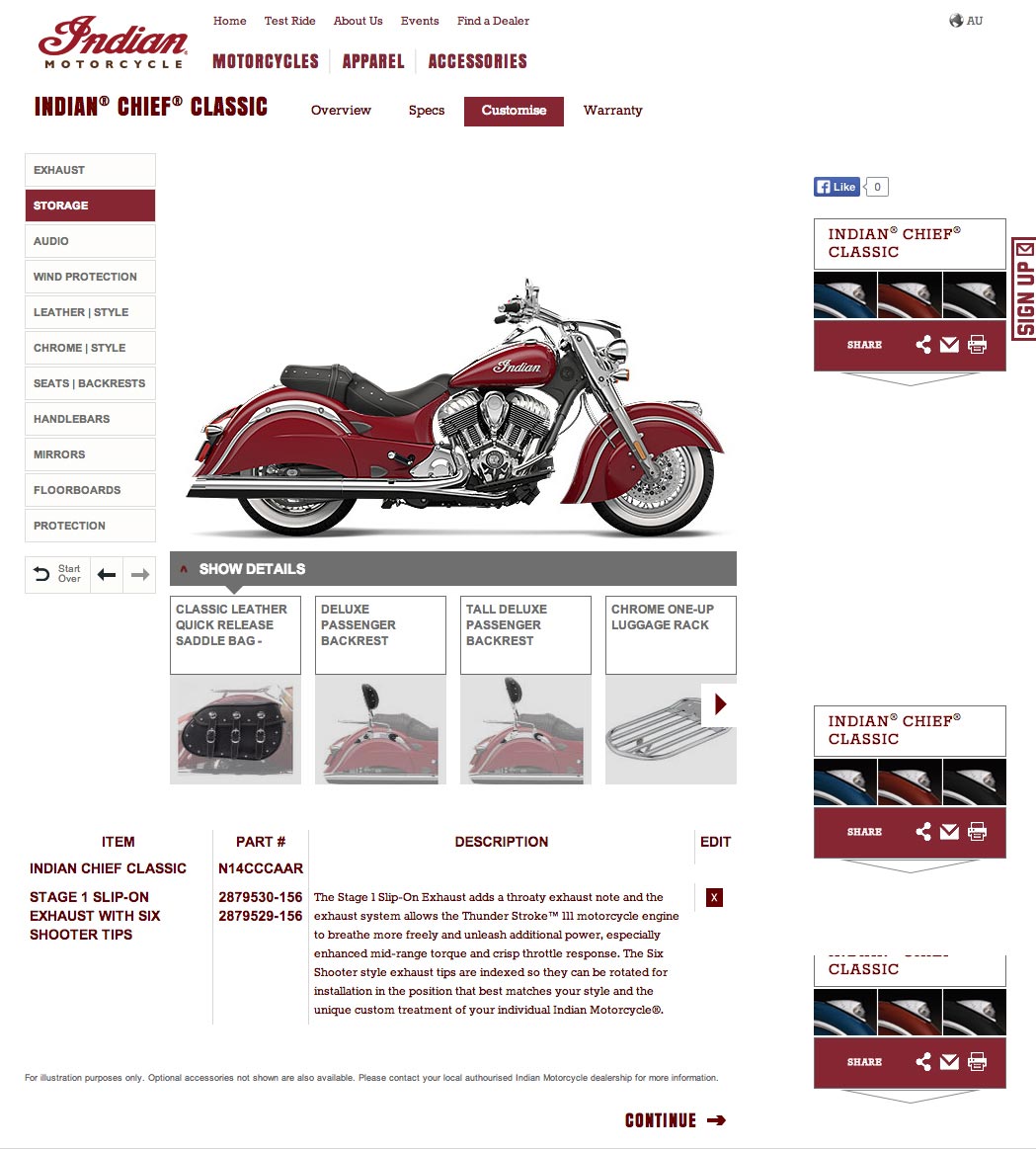 Indian Motorcycle Australia Launches Bike "Customer" Tool