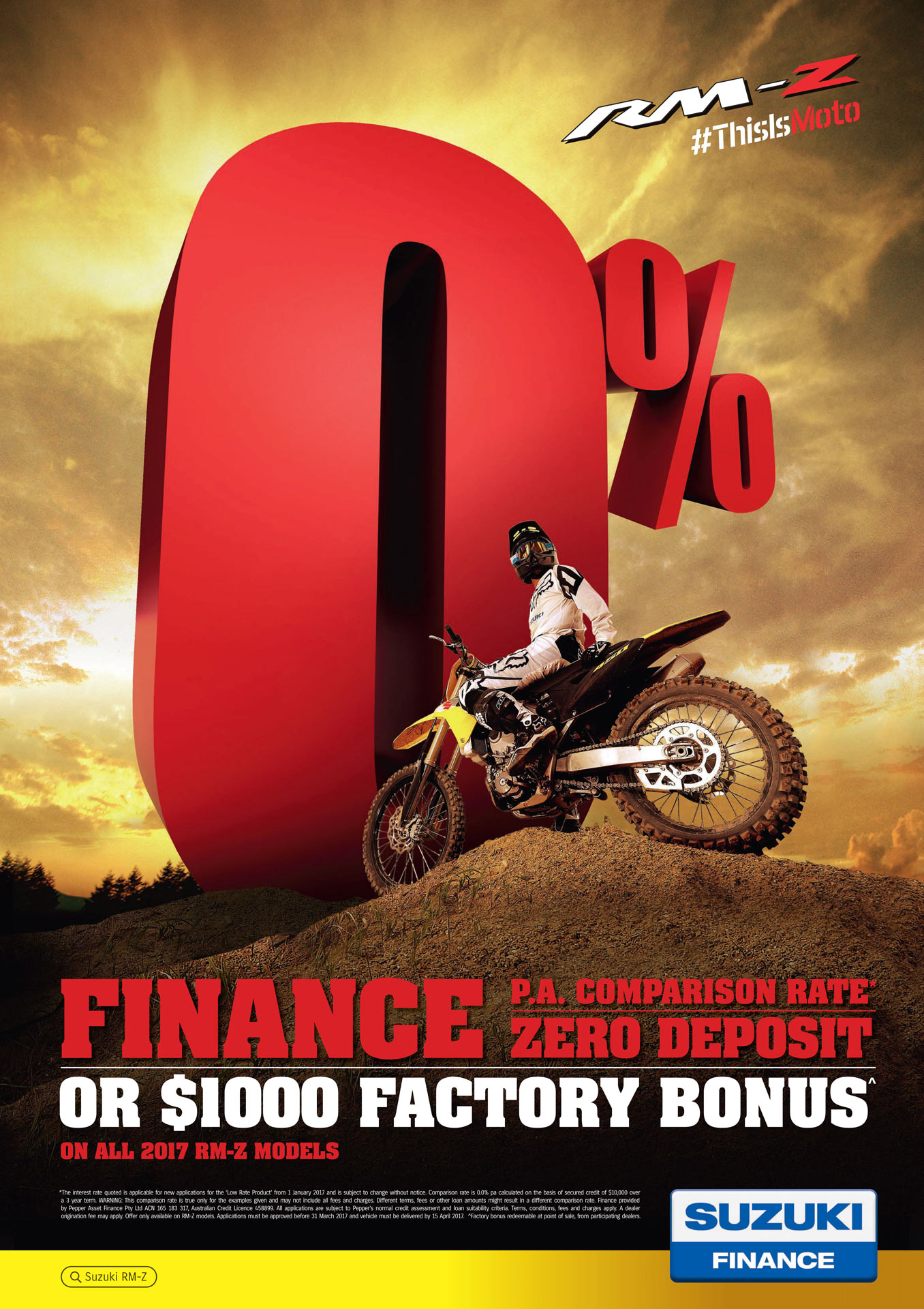 Suzuki Finance Offer for 2017 RM-Zs | MCNews