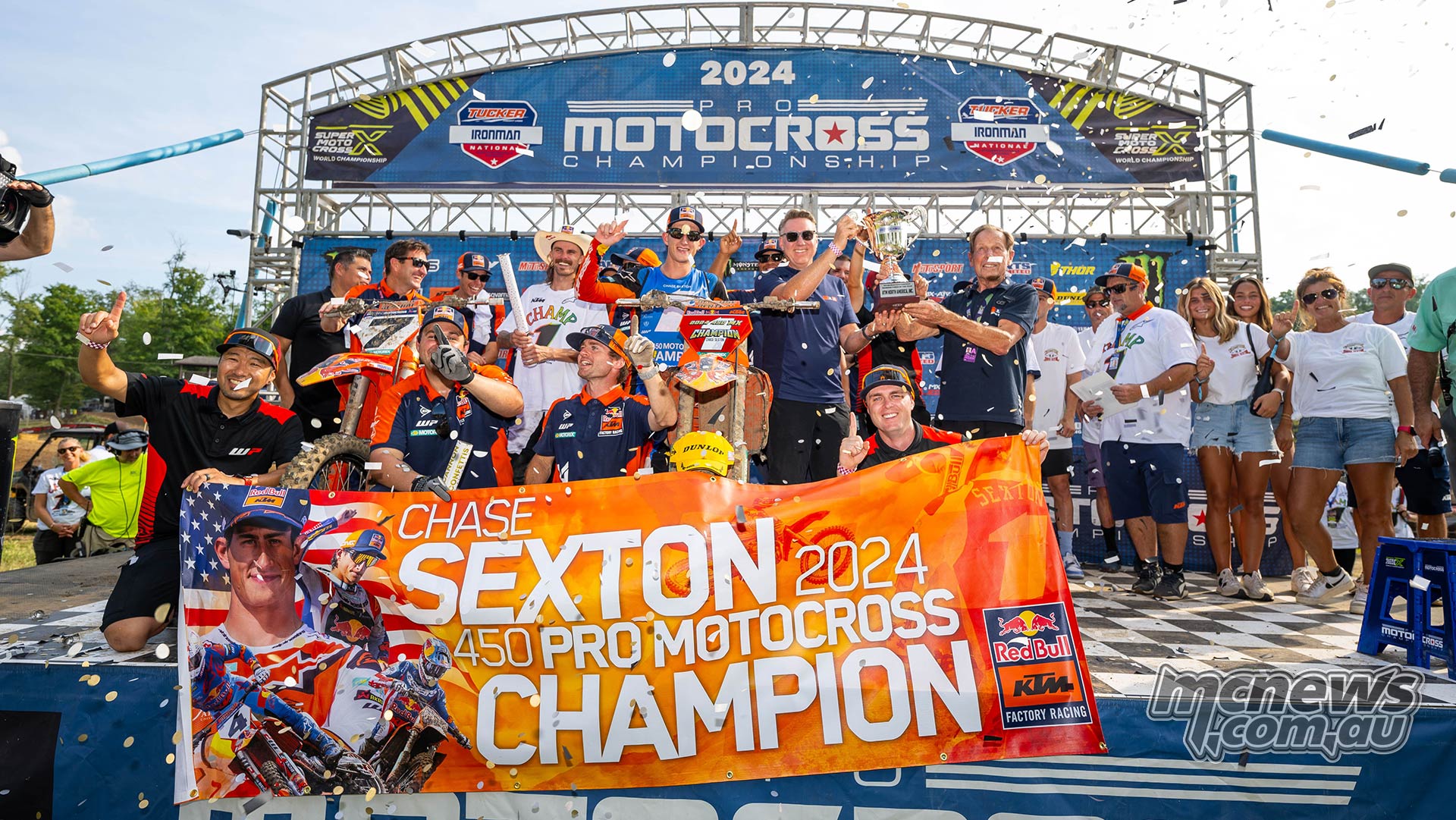 Sexton wraps up AMA Pro MX Title with double victory at Ironman finale ...