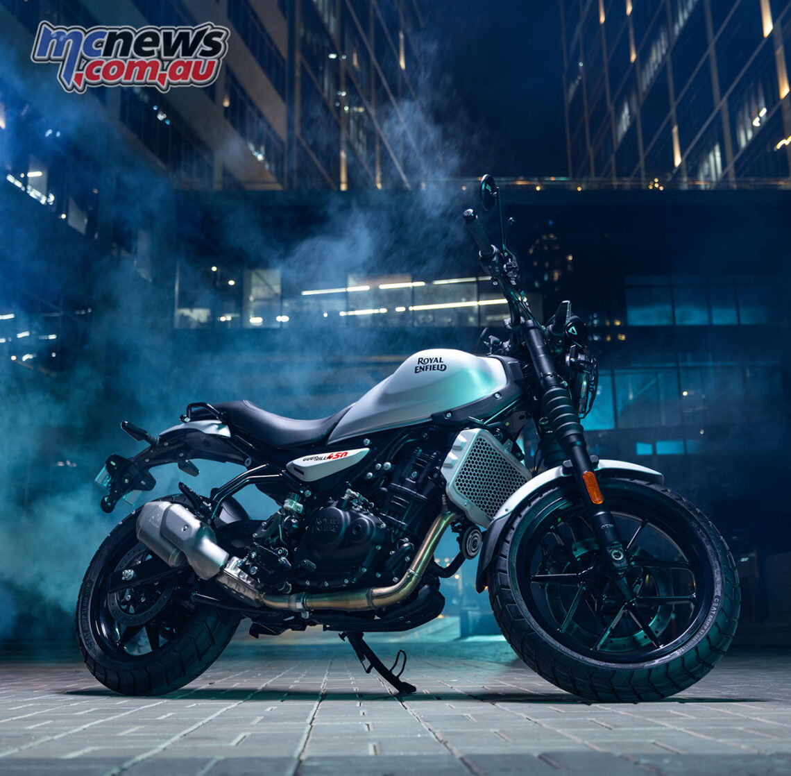 New Smoke Silver Royal Enfield Guerrilla 450 arrives next week | MCNews